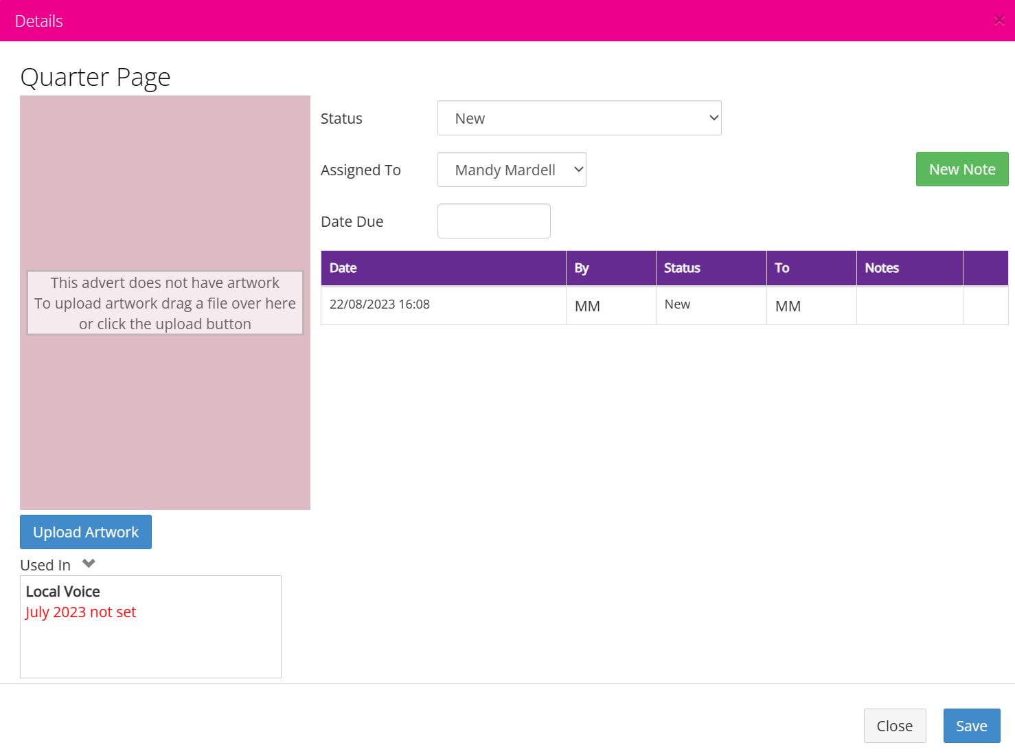 How to add artwork to a booking – MagManager