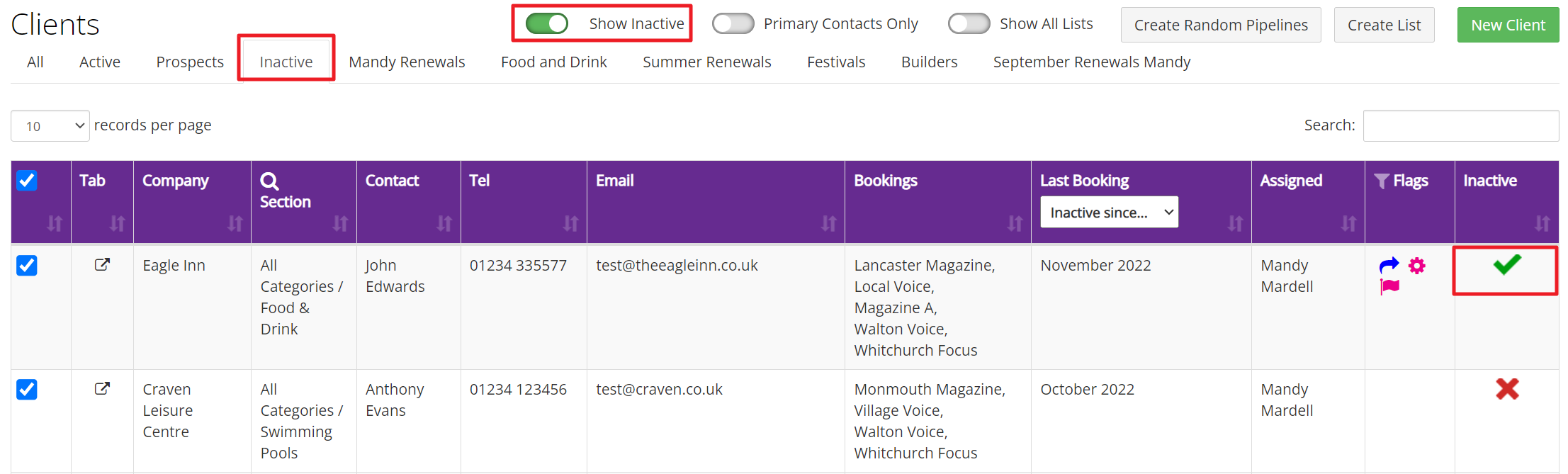 Using the Clients screen – MagManager