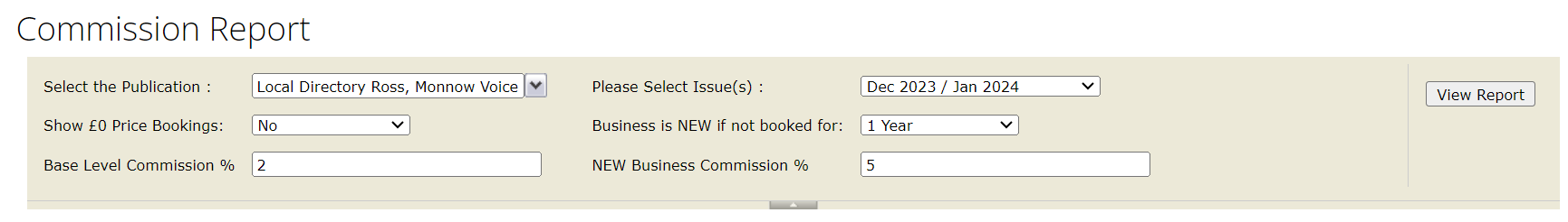Commissions report – MagManager