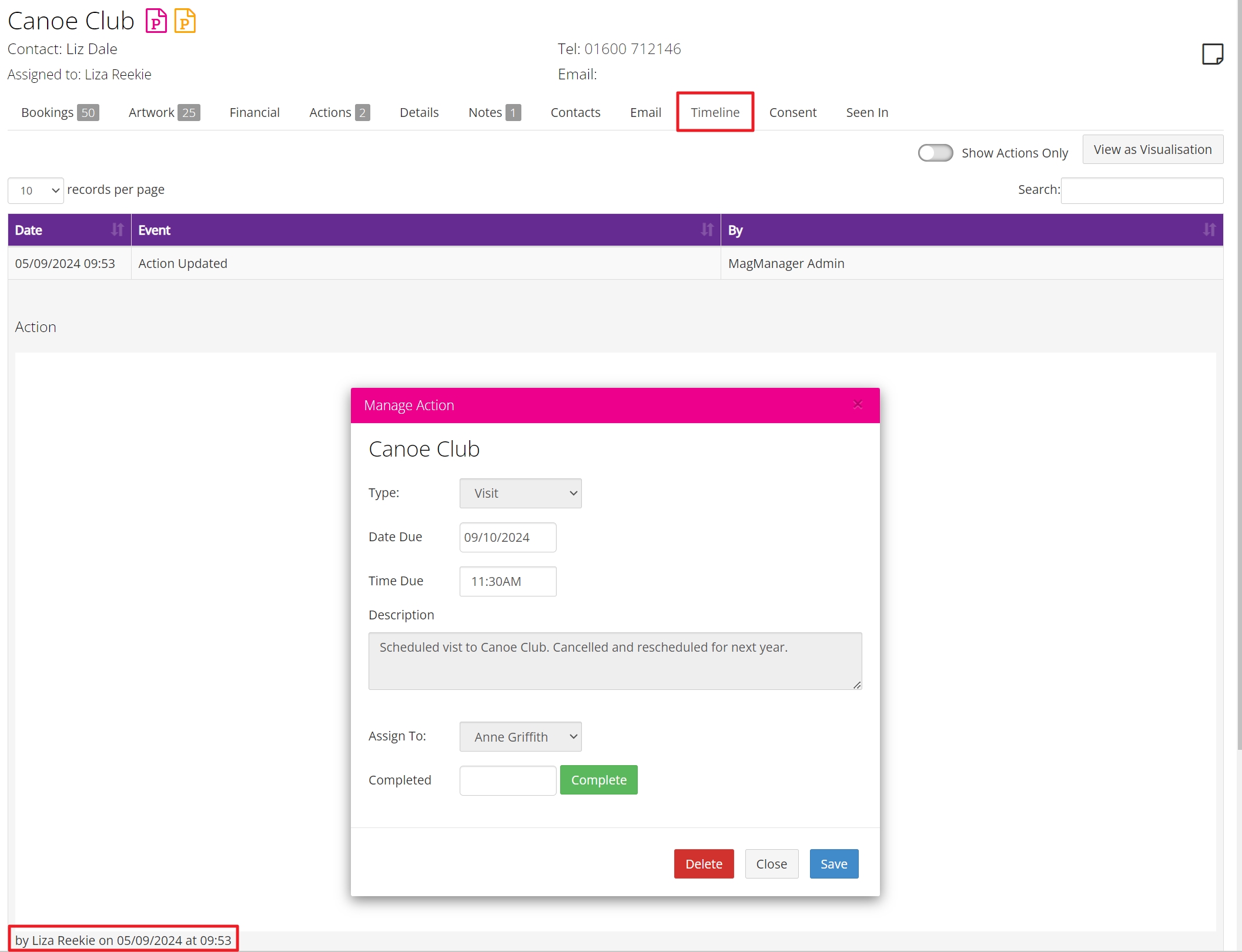 Actions – MagManager