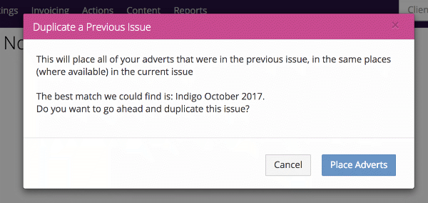 Duplicating a Flat Plan / Place Adverts Function – MagManager